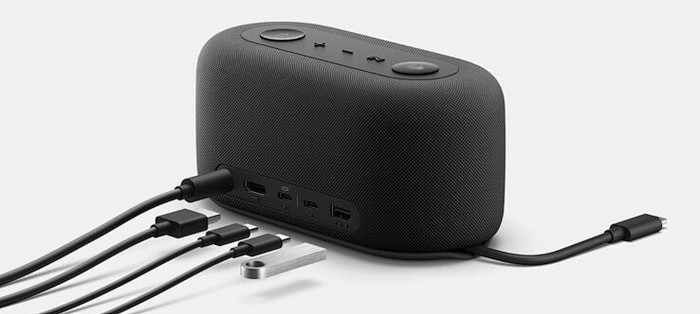 微软发布 Audio Dock 扩展坞，带音箱、支持外接显示器289 欧元（约2020元）_音箱_什么值得买