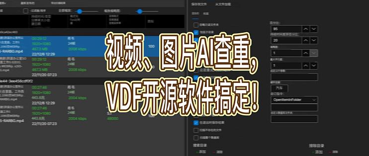 视频、图片AI查重，VDF开源软件搞定！_软件应用_什么值得买