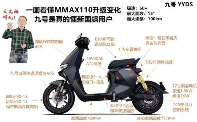九号电动车整车怎么样 九号yyds，电自新国飙mmax110新车真猛_什么值得买