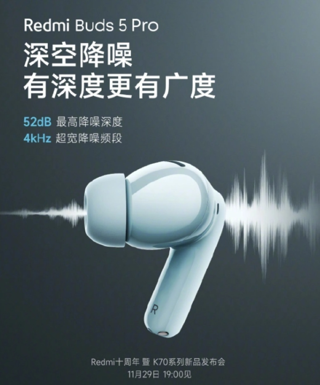 预热丨Redmi Buds 5 Pro 续航长达38小时、支持快充，同轴双单元、深度降噪_蓝牙耳机_什么值得买