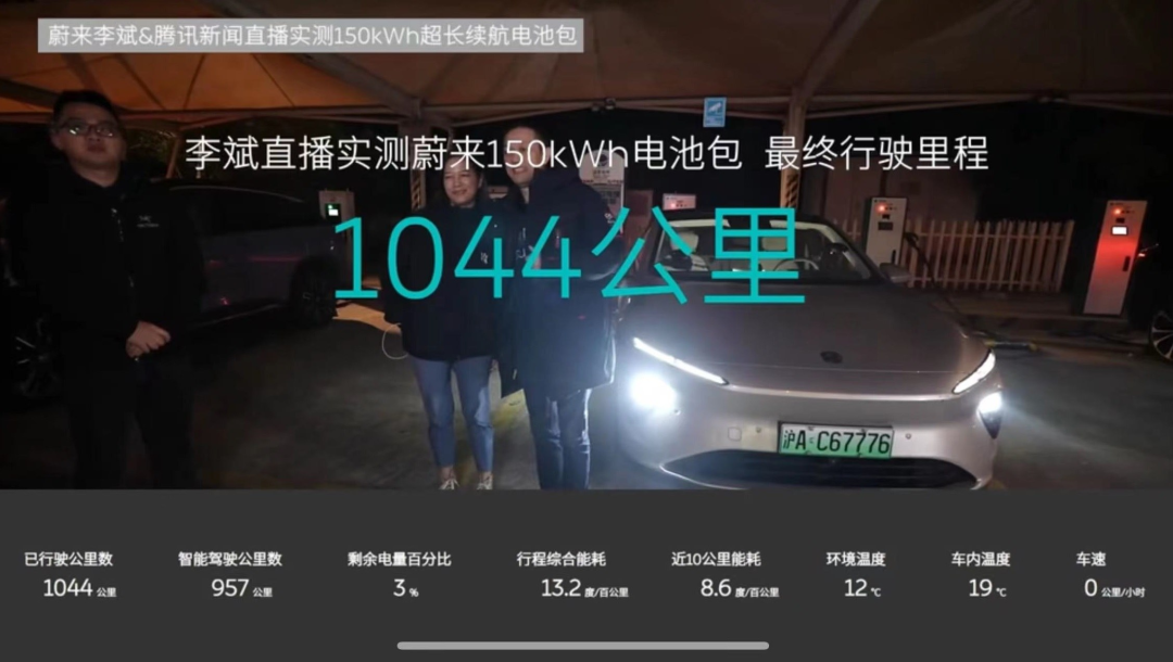 李斌直播实测蔚来150kWh电池续航，最终行驶1044公里！_新能源车_什么值得买