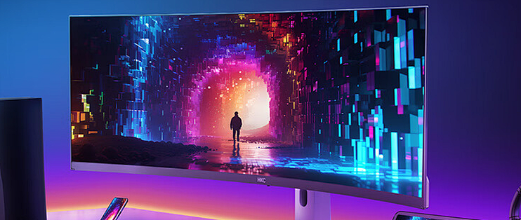 49 英寸 QD-OLED 240Hz 曲面屏：HKC GS49UK 显示器发布，7999 元_显示器_什么值得买