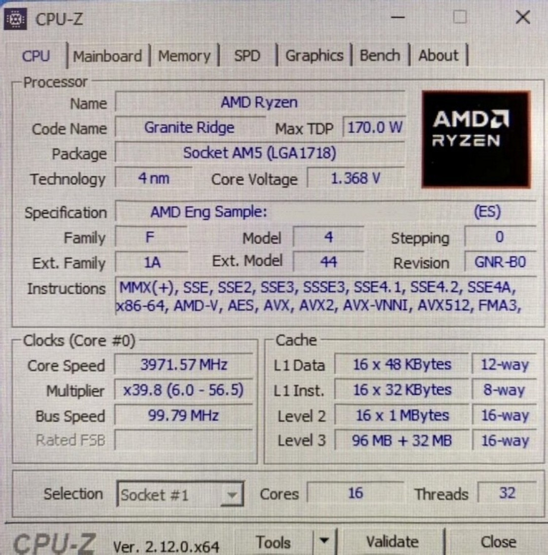 网传丨AMD Ryzen 9 9950X3D 核心配置曝光，16核/32线程，170W TDP_CPU_什么值得买