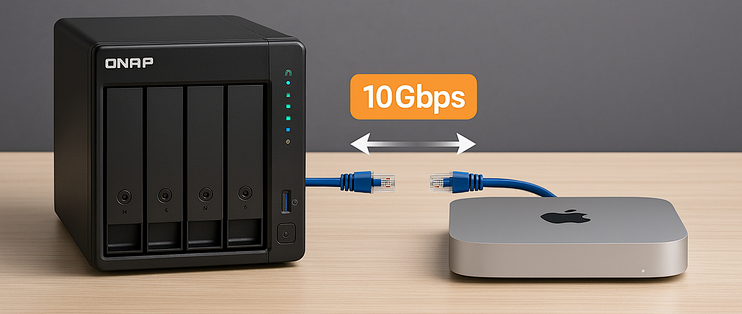 威联通NAS网口速率叠加，助力万兆Mac mini_NAS存储_什么值得买