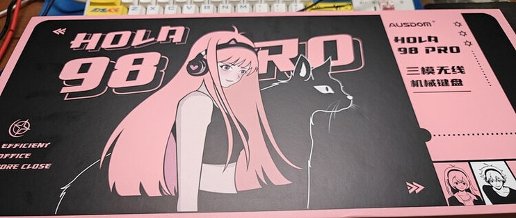 Ausdom HOLA 98 PRO：粉色电竞新选择_键盘_什么值得买