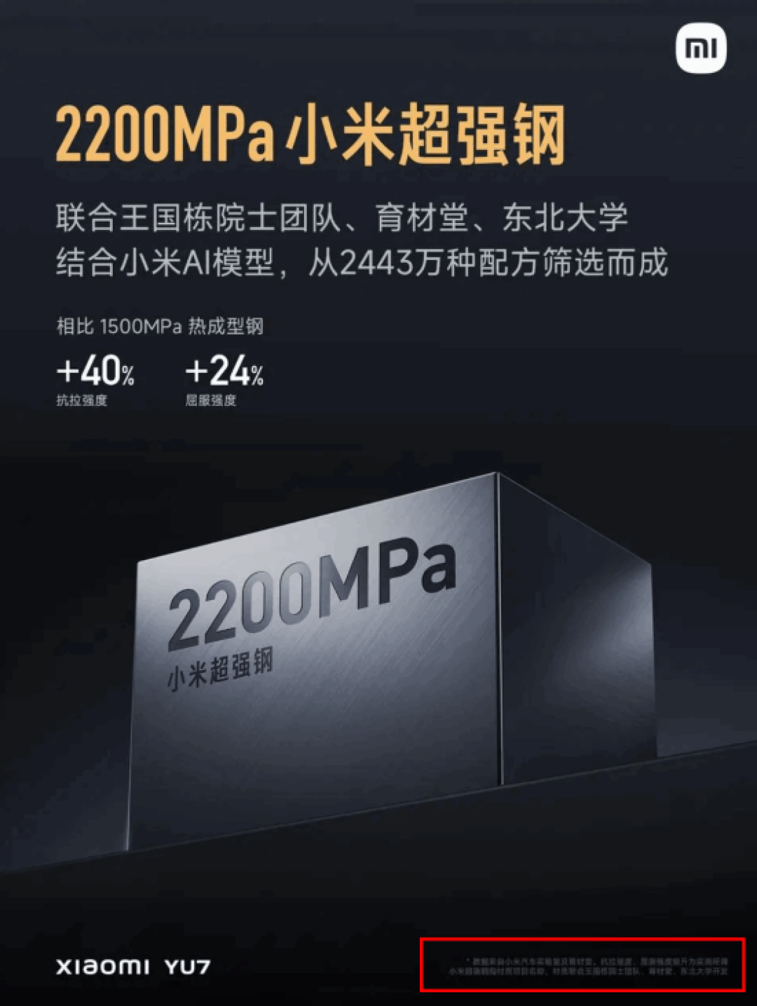 小米汽车回应超强钢标注争议：2200MPa为真实强度，非名义参数_新能源车_什么值得买
